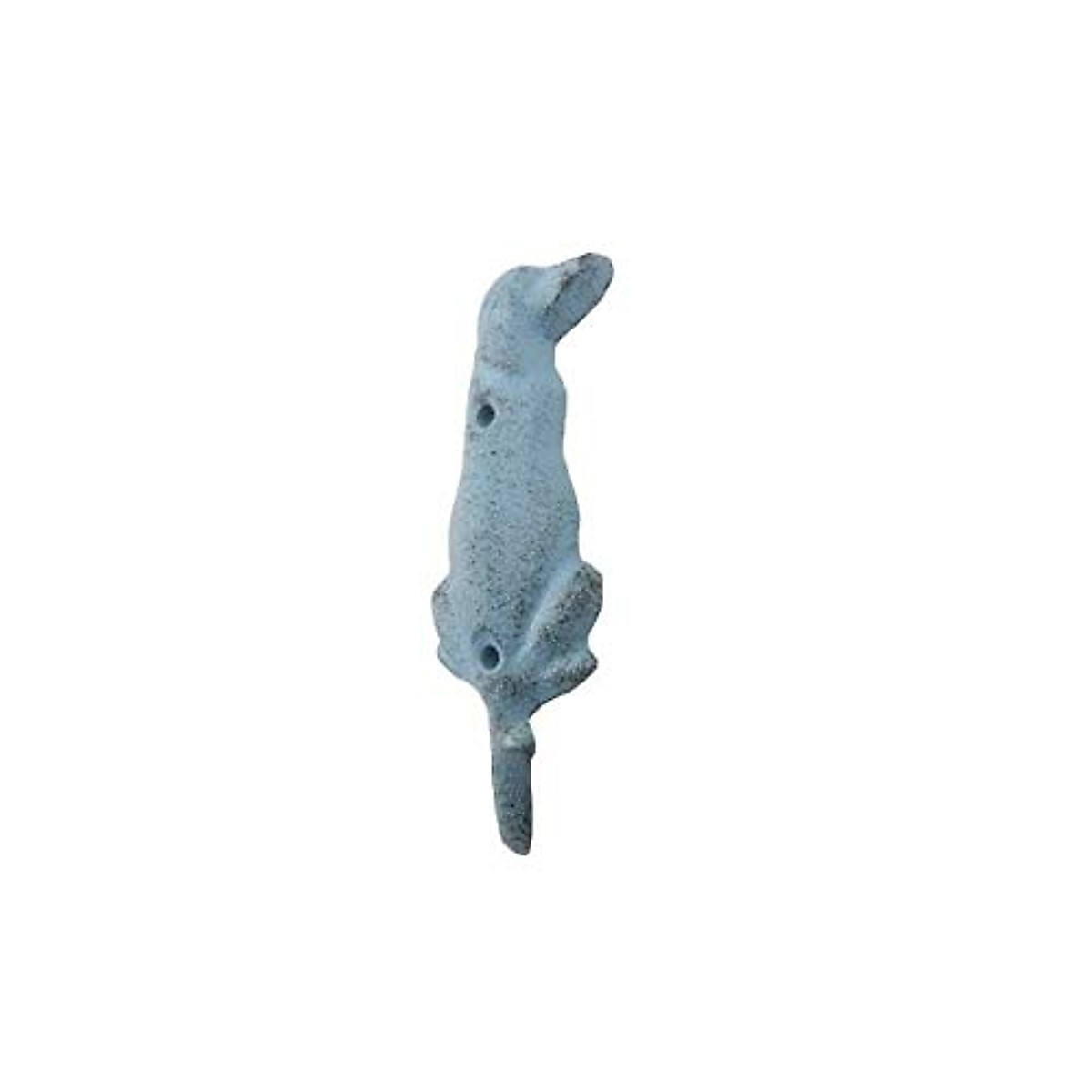 Handcrafted Nautical Decor Rustic Light Blue Cast Iron Dog Hook 6"