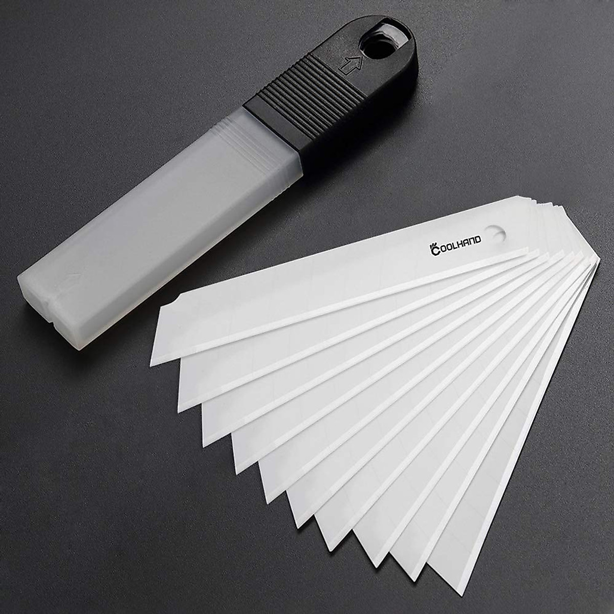 Cool Hand Snap Off Utility Knife Blades 18mm 10-Pack，Quality Zirconia Ceramic, Sharper, Replacement Blades for Box Cutter/Utility Knife, 3.94'' x 0.71'' x 0.025''