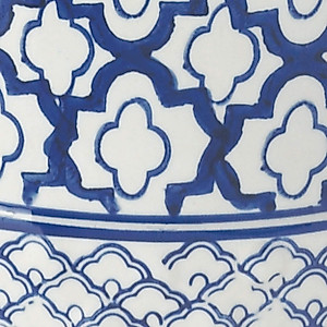 Koehler 10017922 Accent Plus Blue and White Ceramic Decorative Stool