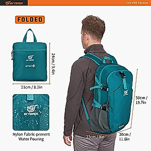 SKYSPER Packable Hiking Backpack 40L Lightweight Waterproof Backpack Travel Daypack for Men Women(Cyan)
