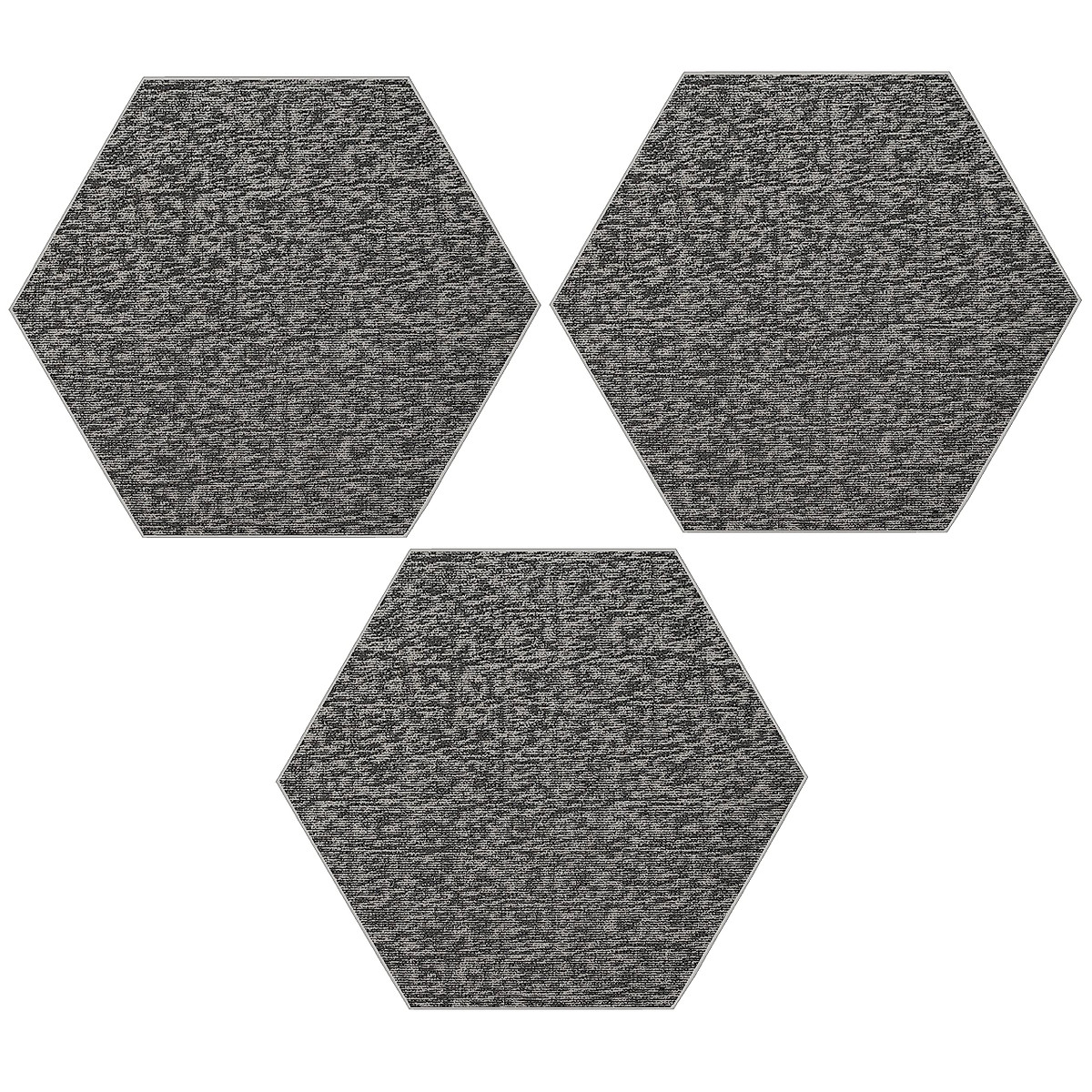 Furnish my Place Modern Indoor/Outdoor Commercial Gray Rug, Modern Area Rug, Baby Nursery Mat, Pet-Friendly Carpet for Living Room, Playroom, Made in USA, 3' Hexagon - Set of 3