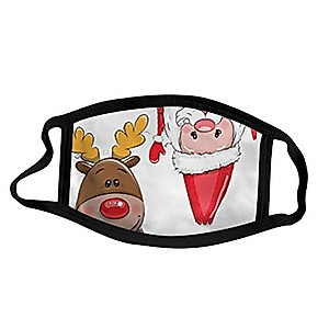 PENATE Cute Christmas Print Resue Washable Breathable Multi-Purpose Face C-Over Reuse Facemasks -Ship from U.S.