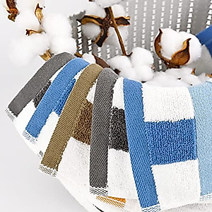 Striped Washcloths 24 Pack 6-Color Bundle - Cotton Wash Cloths for Body and Face 13 x 13 Inches