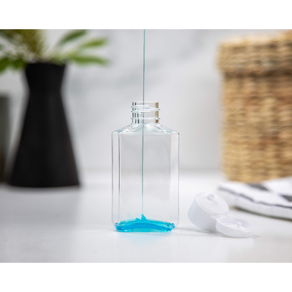 MHO Containers | Clear, Refillable Flip-Top Bottles | BPA/Paraben-Free, 2 fl oz (60 mL) — Set of 20