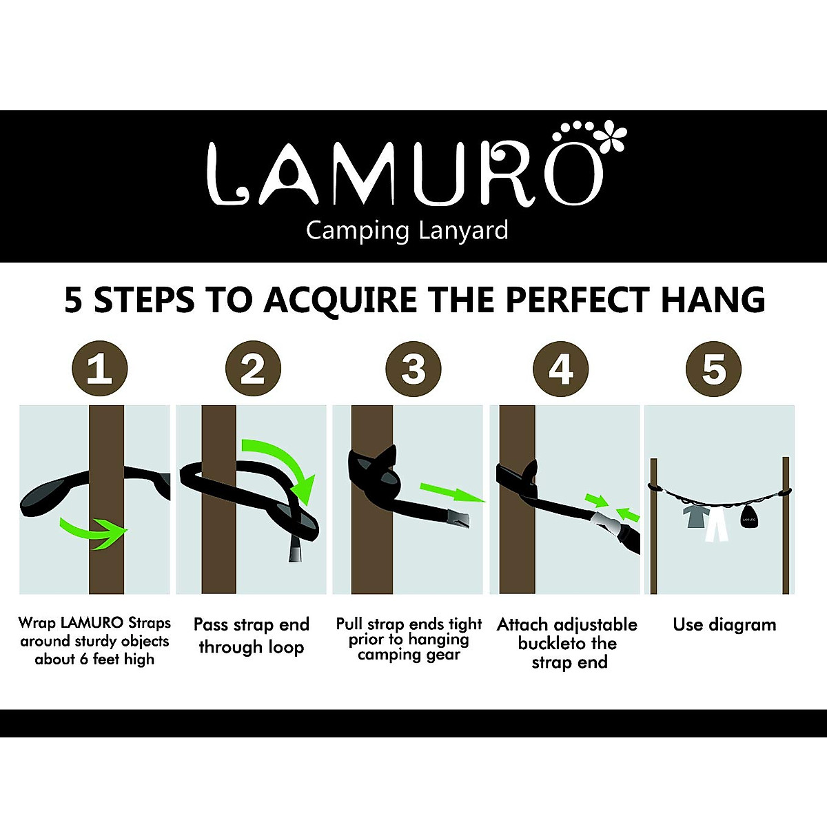 LAMURO Hanging Mesh Camping Organizer Storage Bag with Camping Storage Strap; Portable Mesh Caddy Shampoo Holder Organizer; 6 Pocket Storage Caddy Hanging Organizer and Storage Strap with 8 Hooks