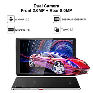 HAOVM Android 10.0 Go Tablet 9 Inch,MediaPad P9 Octa-Core Processor,1280x800 IPS HD Display Screen,2GB RAM,32GB Storage,Dual Camera,2.4/5.0G WiFi,5000mAh,128GB Expand,Non-Scratch Glass Back
