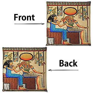 AUUXVA Seat Cushion Egyptian Papyrus Horus Queen Chair Cushion 16x16in Soft Foam Dorm Chair Pad with Washable Zipper Cushion Cover for Kitchen Dining Office Patio Furniture Cushion