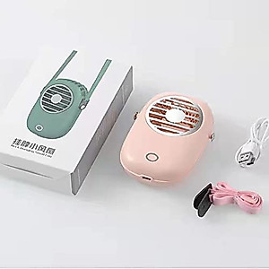 Mini Portable Fan Mini Hanging Neck Fan Quiet Personal Fan Handheld Fan for Home Office or Travel(Pink)