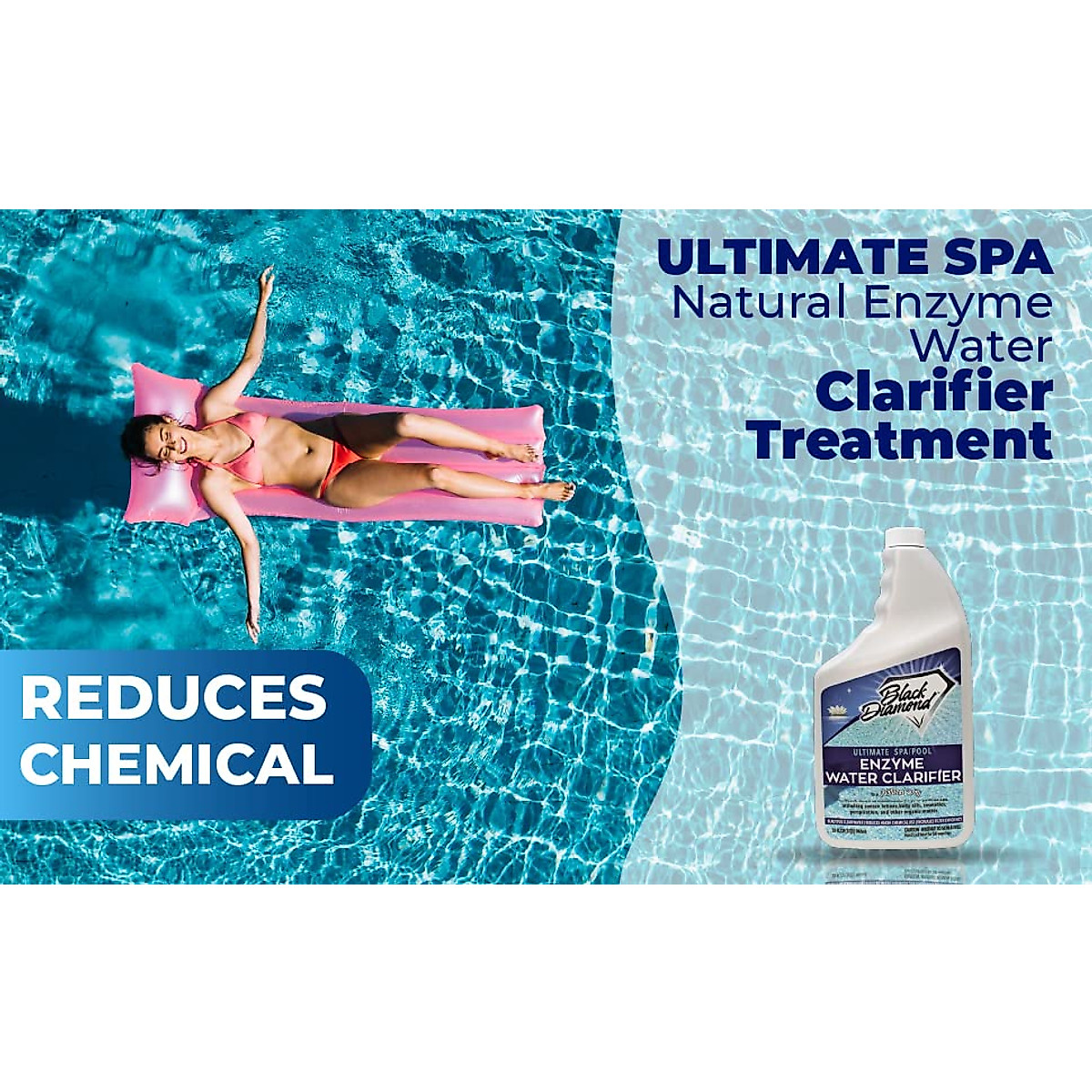 Black Diamond Stoneworks Ultimate Spa Filter Cleaner Fast-Acting Spray for Hot Tub & Pool Filters 1-Gallon and Ultimate SPA and Pool Natural Enzyme Water Clarifier Treatment 1-Quart.