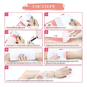 Aloe Roll on Wax,4 Pack Wax Roller Kit with Wax Warmer & 200 Wax Strips & Wax Cleanser Kit,Home Roller Waxing Kit for Women Hair Removal, Waxing kit Roll On for Sensitive Skin Legs, Arms Beth lee