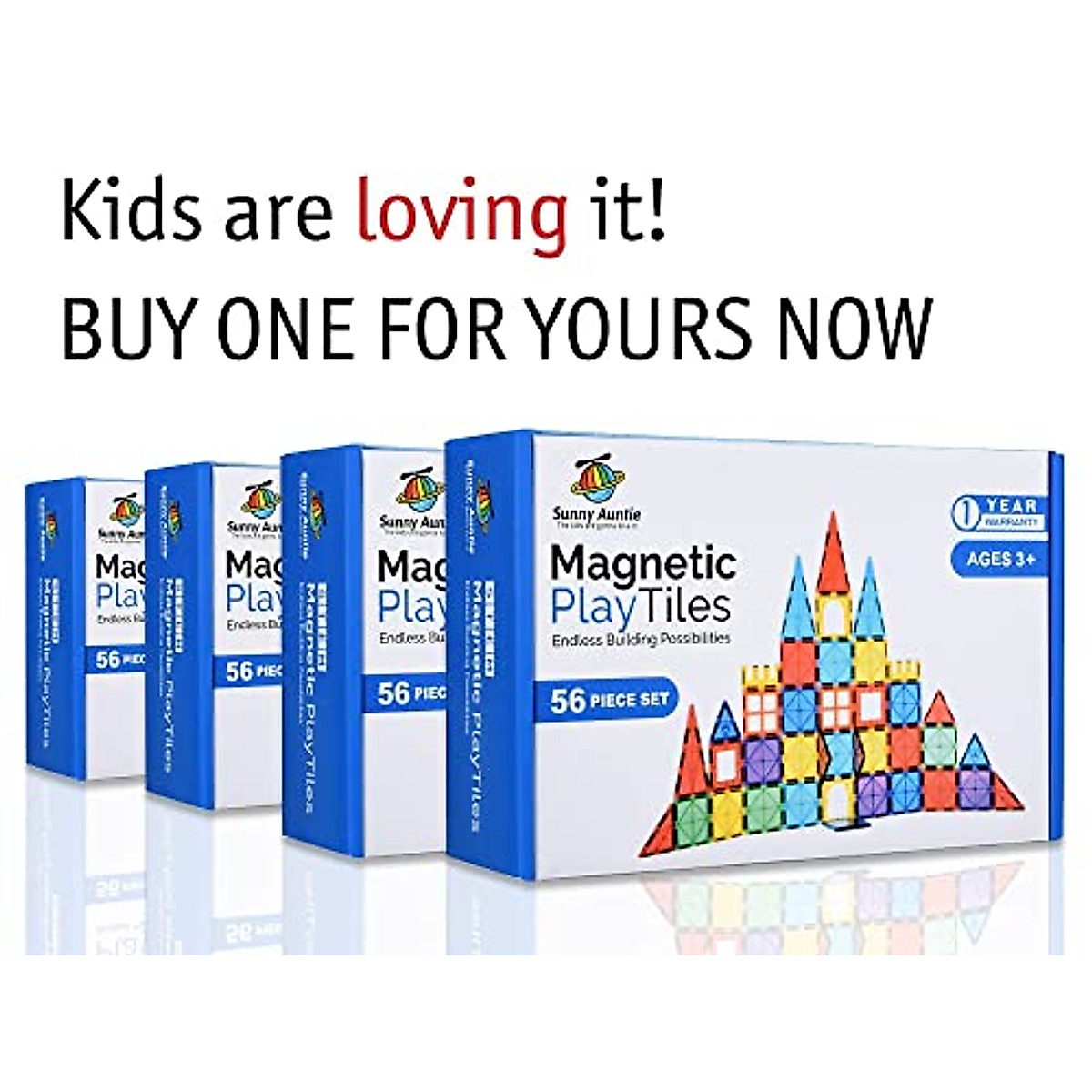 Magnetic Tiles, Toy for 3 4 5 6 Year Old Boys Girls Kids & Toddlers, Magnetic Blocks Building Set, Magnetic Tiles for Kids, STEM Educational Building Toy, Magnet Tiles Toy, Best Gift for 3-8 Year Olds