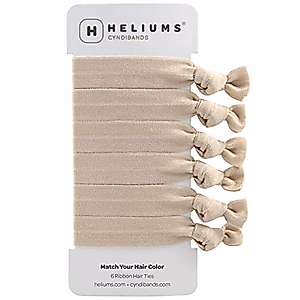 Cyndibands Match Your Hair Color Elastic Knotted Ribbon Ponytail Holders - 6 Count (Ash Blonde)