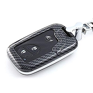 iJDMTOY Exact Fit Black Glossy Carbon Fiber Finish Key Fob Shell Compatible With Lexus IS ES GS LS CT LX GX RX, etc 1st Gen Smart Keyless Fob