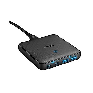 Anker 63W 4 Port PIQ 3.0 & GaN Fast Charger Adapter, PowerPort Atom III Slim Wall Charger with Dual USB C Ports (45W Max), for MacBook, Laptops, iPad Pro, iPhone, and More