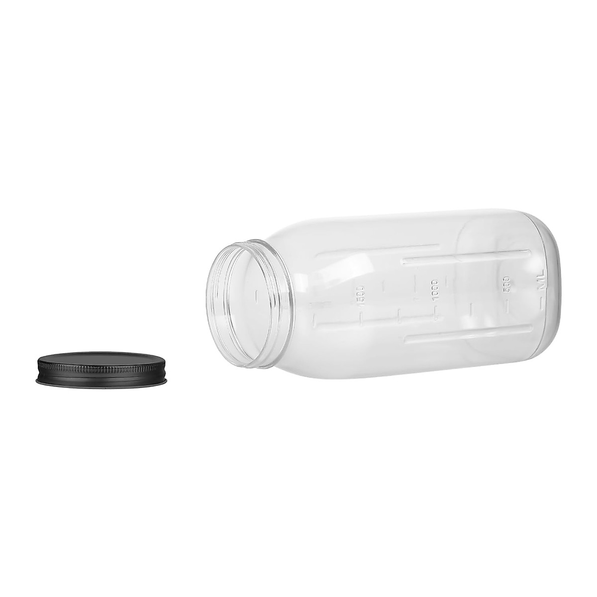 Party Club of America 4Pack 64 Ounce Black Plastic Jars Wide Mouth With Lid Large Mason Jars 64 OZ Half Gallon Mason Jars Food Storage Jars