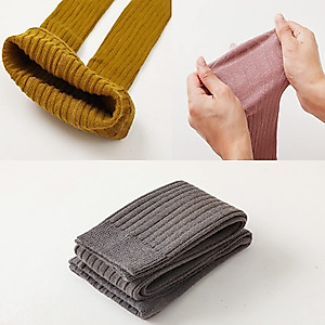 3 Pack Girls Toddler Baby Basic Ribbed Sweater and Leggings Footless Tights Kids Little Girls Dress Bottom Top Pants (Yellow Pink Gray, 1-3T)