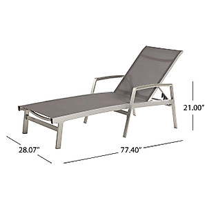 Christopher Knight Home Joy Outdoor Mesh and Aluminum Chaise Lounge (Set of 4), Gray