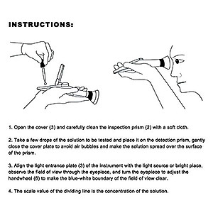 Brix Meter Refractometer - Brix Refractometer Handheld Hand-Held 0-80% Brix Liquid Measuring Equipment RHB-80ATC