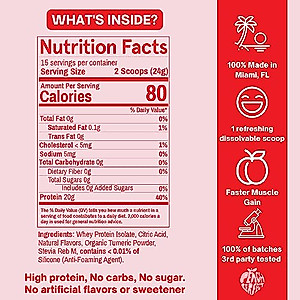 Peach Perfect Protein Juice | Protein Powder for Women, Muscle builder & Weight Management, Pineapple Mango, Meal Replacement Shake, Protein Water, Clear Whey, Booty Building protein powder, 15 SVG