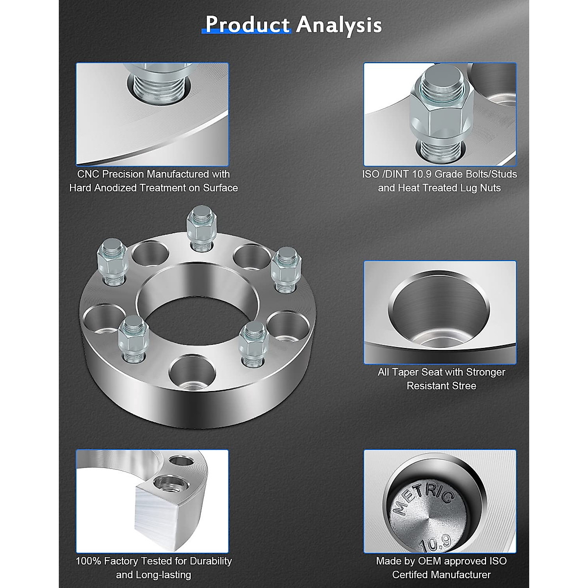 ECCPP 4X 5x135 Wheel Spacers 5 Lug 1.5" 5x135mm to 5x135mm for Ford Expedition for Ford F150 for Navigator Wheel Spacer with 14x2 Studs
