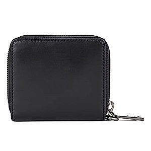 BERLINER BAGS Premium Leather Wallet Geneva, RFID Shielded Zip-Around Card Case with Neck Strap for Men, Women - Black