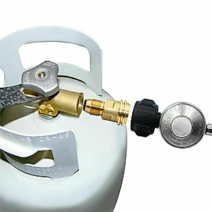 GDFYMI Propane Tank Adapter, Propane Hose Adapter, Converts 100 lb Propane Tank Valve LP Tank POL Service Valve to QCC1/Type-1 Hose or Regualtor, Solid Brass, Old to New Universal Fit