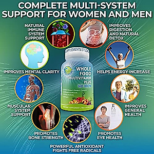 Vegan Whole Food Multivitamin without Iron, Daily Multivitamin for Men and Women, Organic Fruits & Vegetables, B-Complex, Probiotics, Enzymes, CoQ10, Omegas, Turmeric, All Natural, Non-GMO, 180 Count