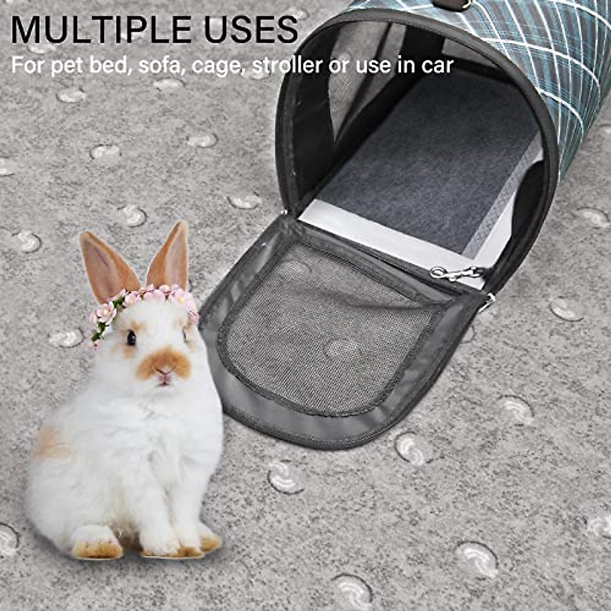 Leopinky Disposable Rabbit Pee Pads - Super Absorbent Disposable Cage Liners for Guinea Pig Pads, Hamsters, Chinchilla, Rabbits,Ferret Small Animals (M-48Count)