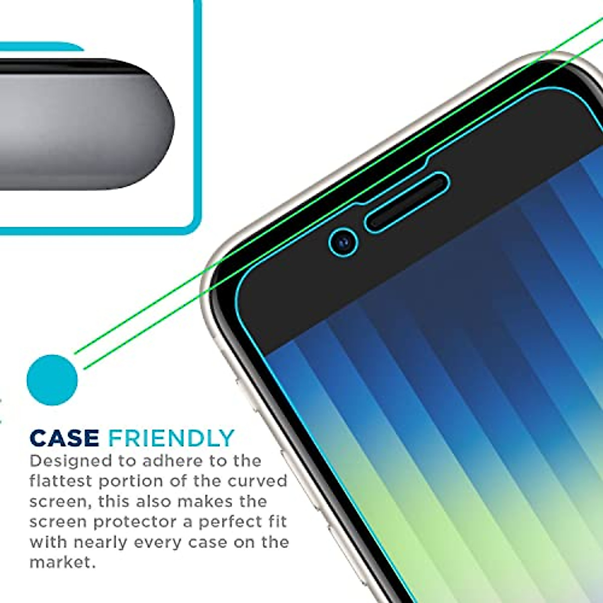 Tech Armor Ballistic Glass Screen Protector Designed for Apple NEW iPhone SE 3 (2022), iPhone SE 2 (2020), iPhone 8 and iPhone 7 (4.7 Inch) 3 Pack Tempered Glass