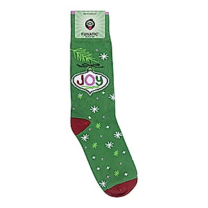 FUNATIC Joy Holiday Socks for Women Men | Best Xmas Gift Idea with Saying and Picture | Christmas Lover Stocking Stuffer Apparel | Party Supplies Accessory Present | Winter Fun Celebration Accessories