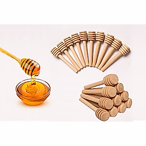 20 PCs Honey Dipper Sticks - 3-inch Wooden Honeycomb Stirrers for Honey Jar - Wedding Party Favors, Charcuterie & Cheese Board Accessories