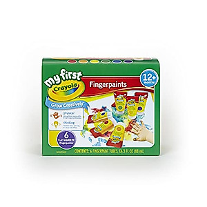 Crayola Washable Finger Paints (6 Pack), Toddler Arts & Crafts Supplies, Gifts for Kids, Ages 1, 2, 3