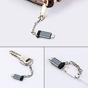 USB C to Micro USB Adapter, (4-Pack) Type C Female to Micro USB Male Convert Connector with Keychain Charge & Data Sync Compatible Samsung Galaxy S7/S7 Edge, Nexus 5/6 and Micro USB Devices(Grey)