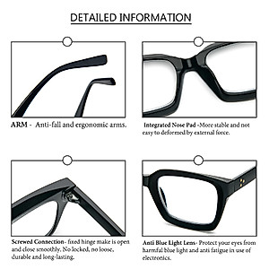DXYXYO Blue Light Blocking Reading Glasses for Women 1.5 Oversized Computer Readers Retro Fashion Oprah Style Square 3 Pack