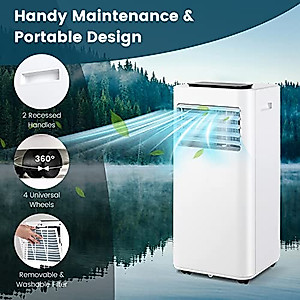 PETSITE 10000 BTU Portable Air Conditioner, 3-in-1 Room AC Unit with Remote Control, Dehumidifier, 24H Timer, Window Kit, Personal Stand up AC for Home, Apartment, Cools up to 350 Sq.Ft