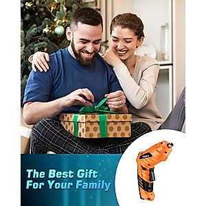 Vastar Cordless Electric Screwdriver Set, 48Pcs 3.7V Rechargeable Screwdriver Kit, Dual Position Handle, Battery Indicator, Flexible Shaft, LED Light