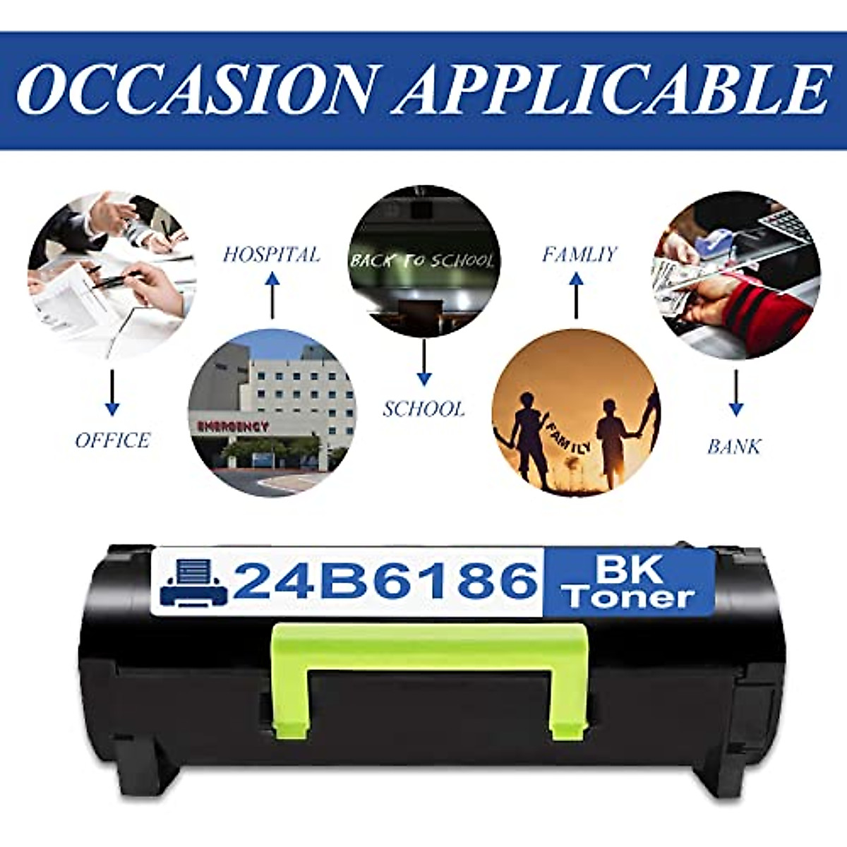 XENONK 24B6186 Compatible Toner Cartridge Replacement for Lexmark M3150 XM3150 XM3150h Printer Toner Cartridge (1 Pack, Black)