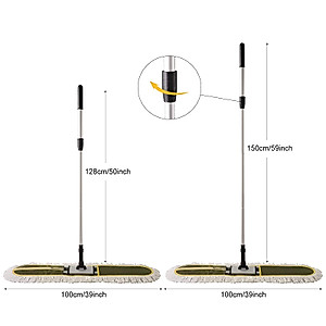 CLEANHOME Dust Mop 36 inch Commercial for Hardwood Floor Cleaning Heavy Duty Industrial Dry Mop for Hotel, Office, Garage, Household Dust Sweeping