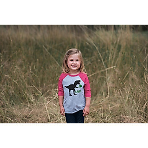 7 ate 9 Apparel Kids Dinosaur St. Patricks Day 3T Pink Raglan