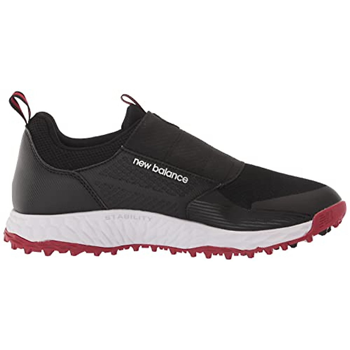 New Balance Men's Fresh Foam PaceSL BOA Golf Shoe, Black/Red, 12