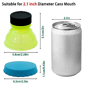 6 Pcs Can Covers for Drinks Cans, FineGood Reusable Soda Can Lids Anti-Dust Silicone Can Caps Can Bottle Top Lids for Beer Juice Energy Drinks