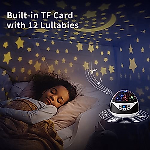 NeasupLife Star Night Light Projector for Kids,Baby Night Light Sensory Lights Starry Stars Projector with Timer & Music & Remote Control,360 ° Rotating,Gifts for 2-5-8-10 Year Old Boys (Black)