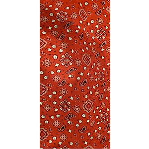 Bandana Print Poly Cotton 58 Inch Wide Fabric by The Yard (Red)