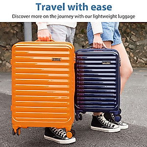 Coolife Luggage Suitcase expandable (only 28”) ABS+PC Spinner suitcase with TSA Lock carry on 20 in 24in 28in