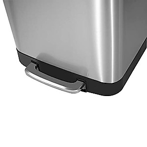 Innovaze 14.5 Gal./55 Liter Rectangle Step-On Stainless Steel Trash Can for Kitchen