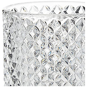 RockTrend Home Decorative Butterfly Candy Jar Candy Dish Candy Buffet Storage Container Clear Crystal Diamond Faceted Jar with Crystal Lid-Large-16 OZ (Round, 16 OZ)