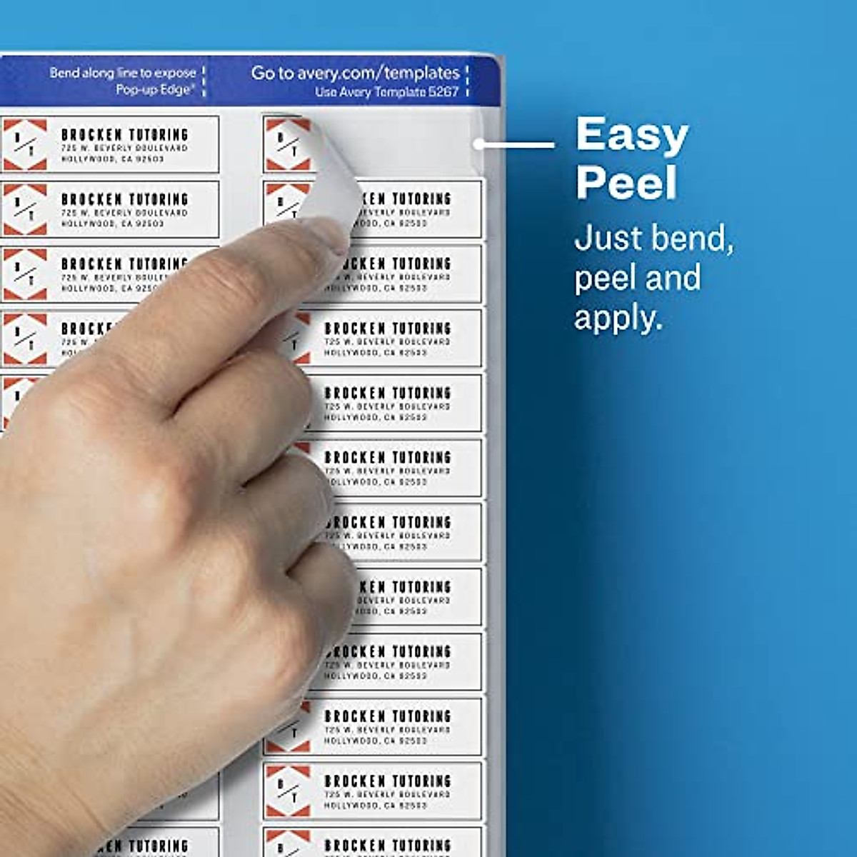 Avery Clear Easy Peel Return Address Labels 1/2" x 1-3/4", Pack of 2,000 (8667)