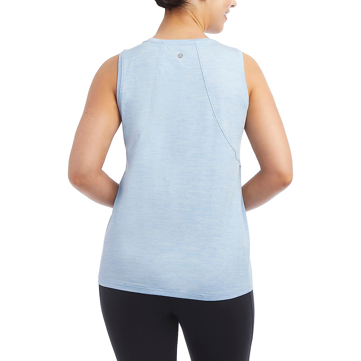 Danskin Women's Essential Breathe 2 Pack Tank, Birch/Placid Blue, X-Large