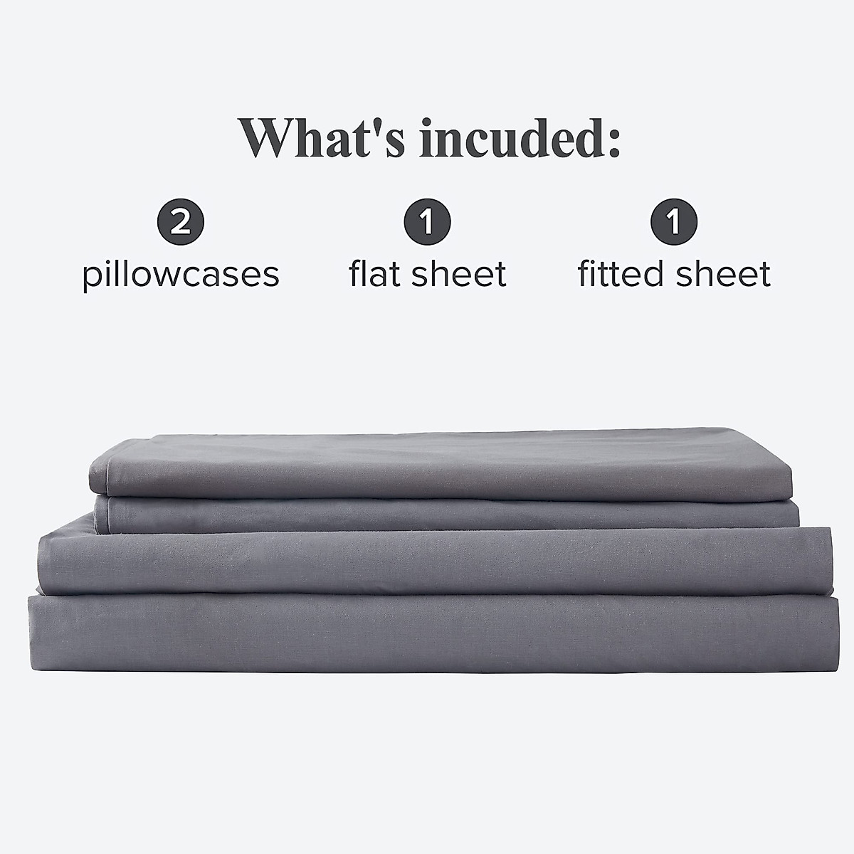 Best Season 400 Thread Count Cotton Queen Size Sheet Set (Gray Color) 4 Piece - 100% Long Staple Cotton Sheets Set, Soft Cotton Bed Sheets Sets with Deep Pocket fit Upto 16 inch