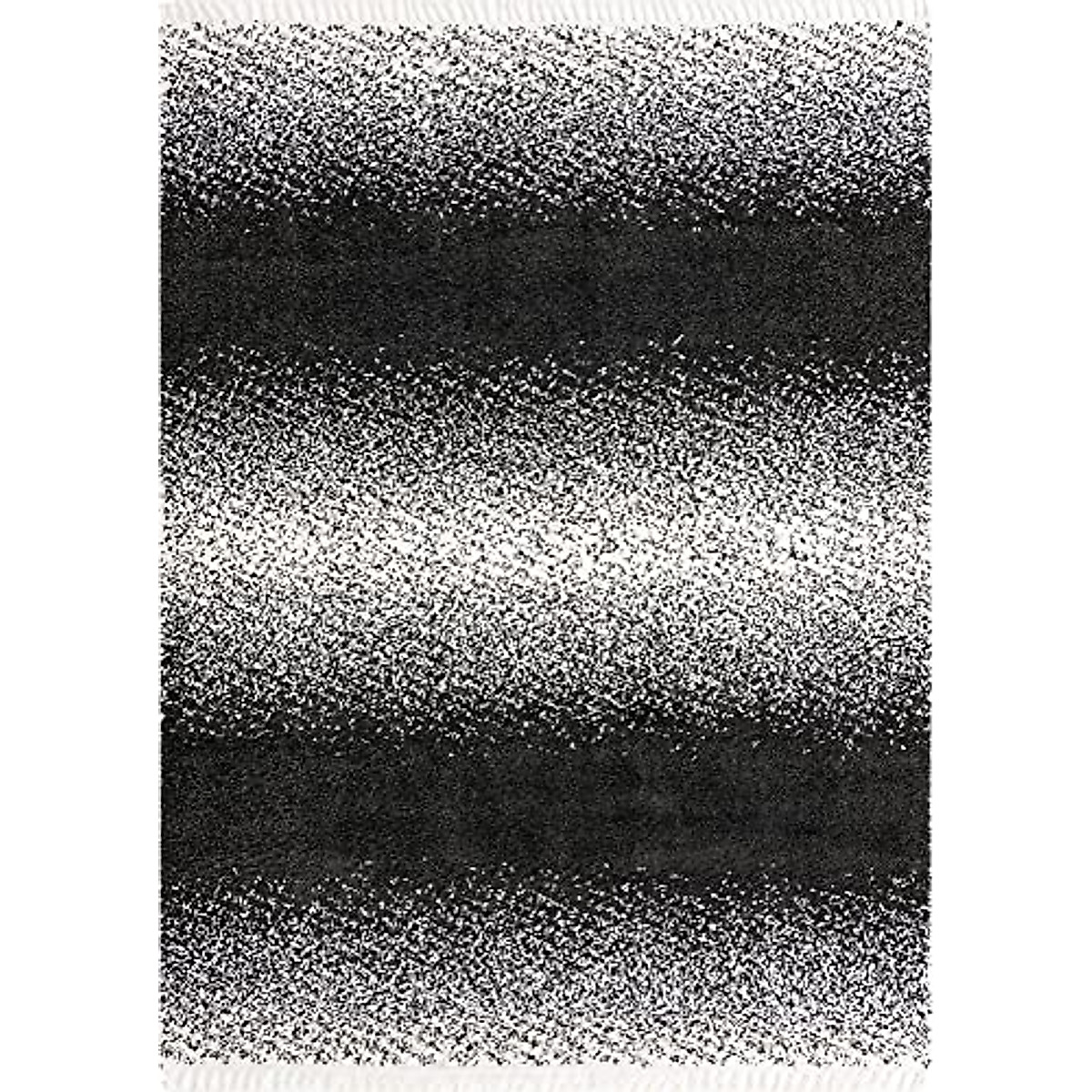 Unique Loom Hygge Shag Collection Area Rug - Gradient (9' x 12' Rectangle, Black and White)